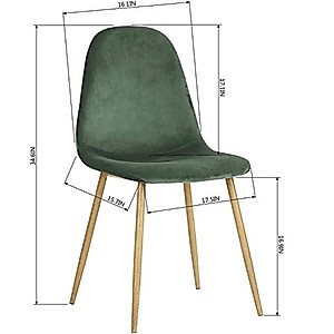 GreenForest Dining Table White Modern Round Table with Wood Legs, Velvet Dining Chairs Set of 4，Dining Kitchen Room Chairs with Metal Legs