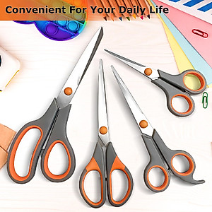 4 Pack Multipurpose Soft Grip Handle Scissors, Ultra Sharp Craft Scissors Set,All Purpose Scissors for Home Household Office Sewing School Teacher Art DIY Supplies