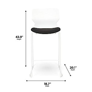 HON Basyx Contempo Guest Stool, 2 Pack, White/Black