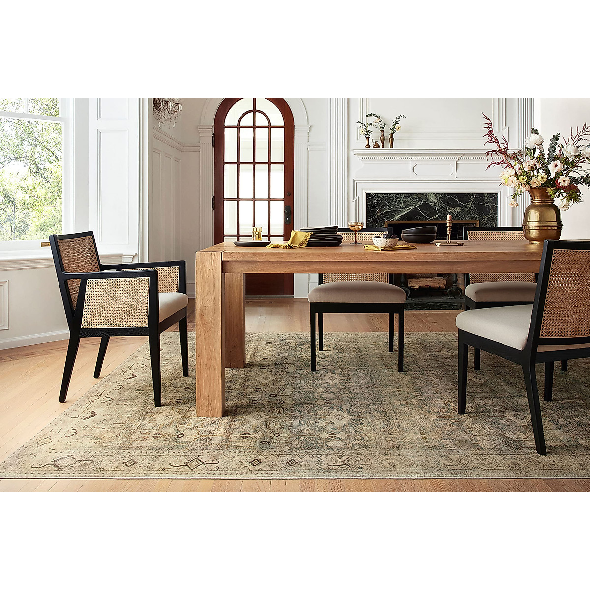 Loloi II Margot Collection MAT-04 Antique / Sage 5'-0" x 7'-6", .38" Thick, Area Rug, feat.CloudPile, Soft, Durable, Printed, Medallion, Low Pile, Non-Shedding, Easy Clean, Living Room Rug