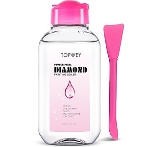 Diamond Painting Sealer, Topwey Diamond Painting Adhesive with Applicator Helps retain Your Diamond Sparkle，Also Applicable to Puzzles for Adults(125ML 4.4 Fl Oz)