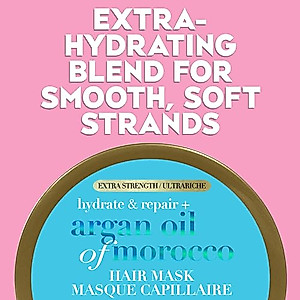 OGX Extra Strength Hydrate Repair + Argan Oil of Morocco Hair Mask Deep Moisturizing Conditioning Treatment, Citrus, 6 Ounce