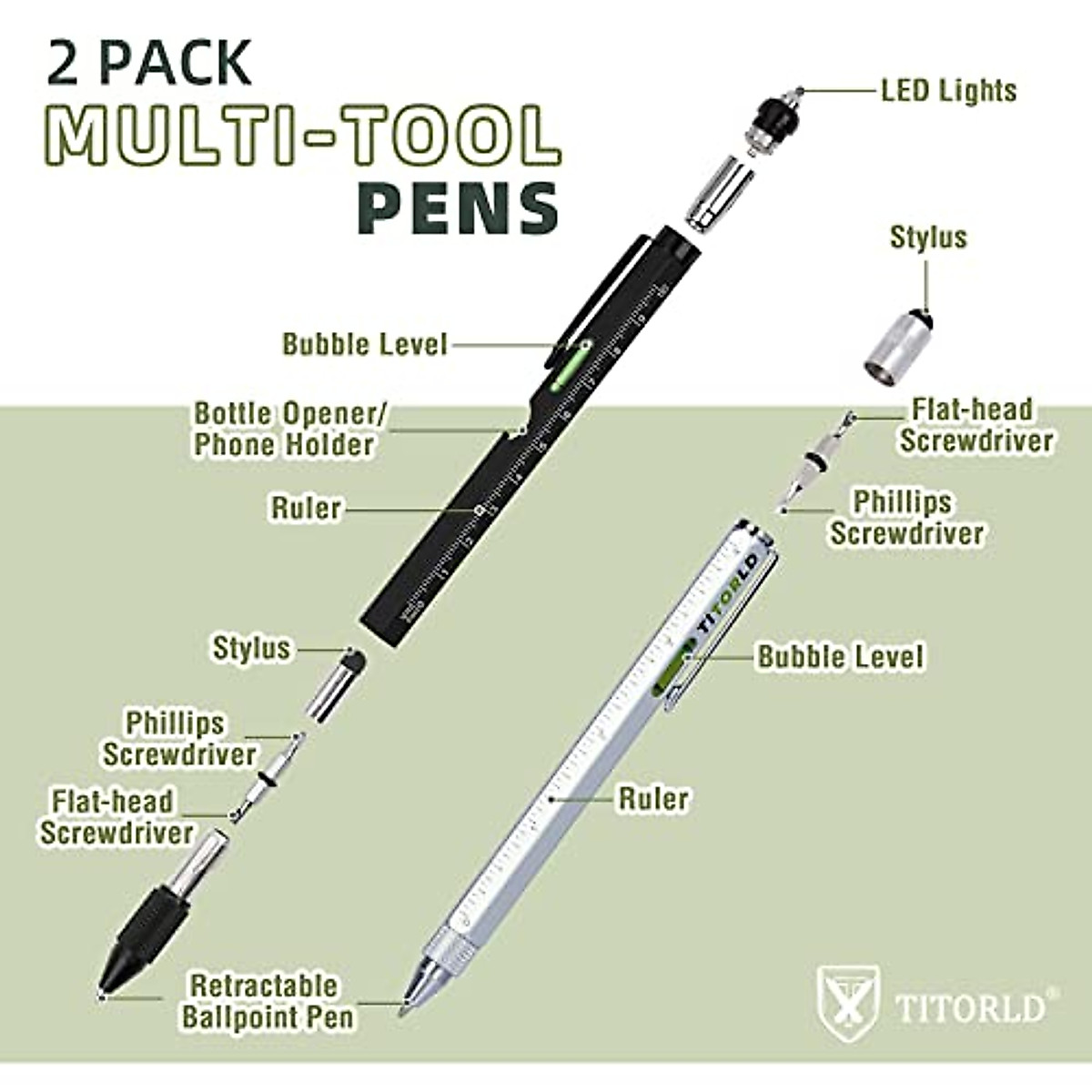 Gifts for Men Dad Him, Fathers Day, 10 in 1 Multi-tool Pen Sets, Birthday Gift Ideas for Husband Grandpa, Unique Tech Gifts from Wife Son Daughter Kids, Cool Gadgets Stuff, Christmas Stocking Stuffers