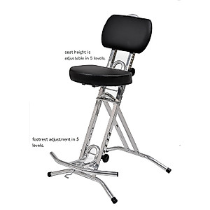 Libedor Height Sit Stand Stool Bench Standing aid Frame Colour Silver & Black Loads up to 300 Lbs