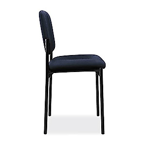 Basyx VL606VA90 VL606 Series Stacking Armless Guest Chair, Navy Fabric