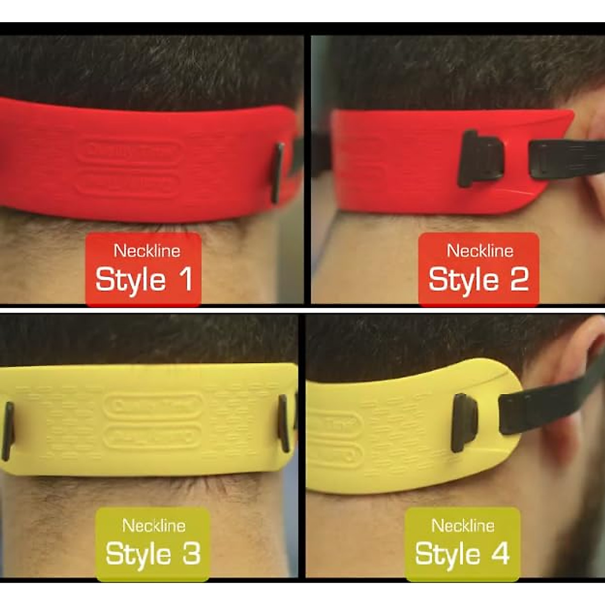 Quality Time Neck Hair Guide Premium, 2 Different Neckline Templates with All 4 Neck Hairline Styles; A Premium Adjustable Stencil for Haircut, Do It Yourself, Made in USA