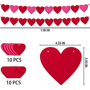 One Set of Valentines Day Decor Valentines Day Banners String Hearts Valentines Decoration Romantic Decorations Special Night DIY Felt Heart Decoration Letter Banner for Home Wedding Party Anniversary