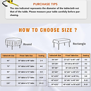 LALAPORT 10 Pack Premium 120" Round Polyester Tablecloth for Wedding/Party/Events/Banquet/Buffet (White)