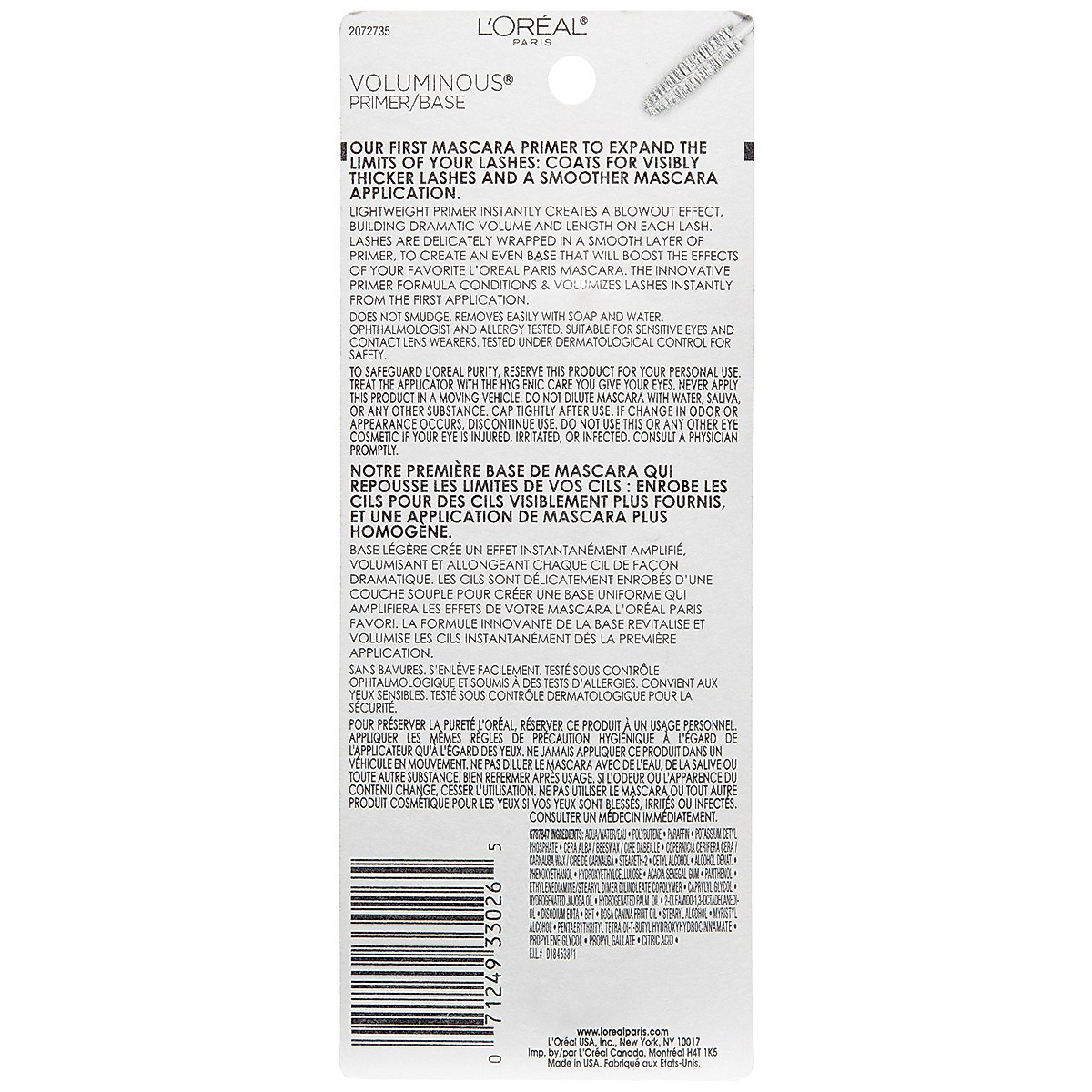 L'Oréal Paris Voluminous Primer Mascara, Primer, 0.24 fl. oz.