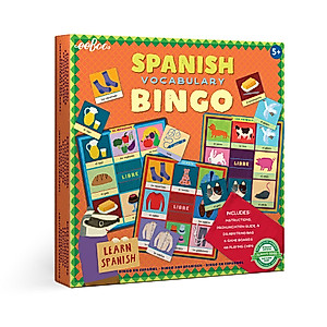 eeBoo: Spanish Bingo Vocabulary Game, A Game of Imaginative Problem Solving, Educational Games That Cultivates Conversation, Socialization, and Skill-Building, Learn Spanish, for Ages 5 and up