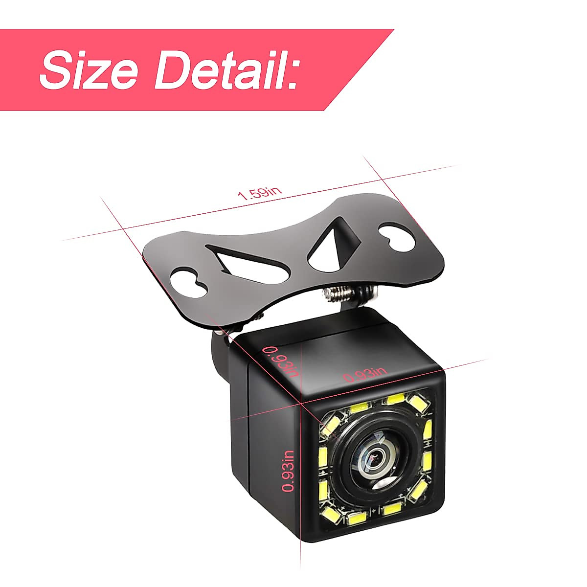 XINLIYA Backup Camera for Car, Car Rear View Reverse Camera 12 LED Night Vision, Waterproof Dustproof 170°Wide Angle Universal for Cars, SUVs, Vehicles, Trucks