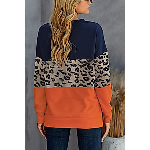 NEYOUQE burnt orange sweatshirts womens fall clothes for women 2024 trendy tops for women crew neck tunic fitted sweater womens basics workout shirt thermal cotton tunic tops long sleeve undershirts S