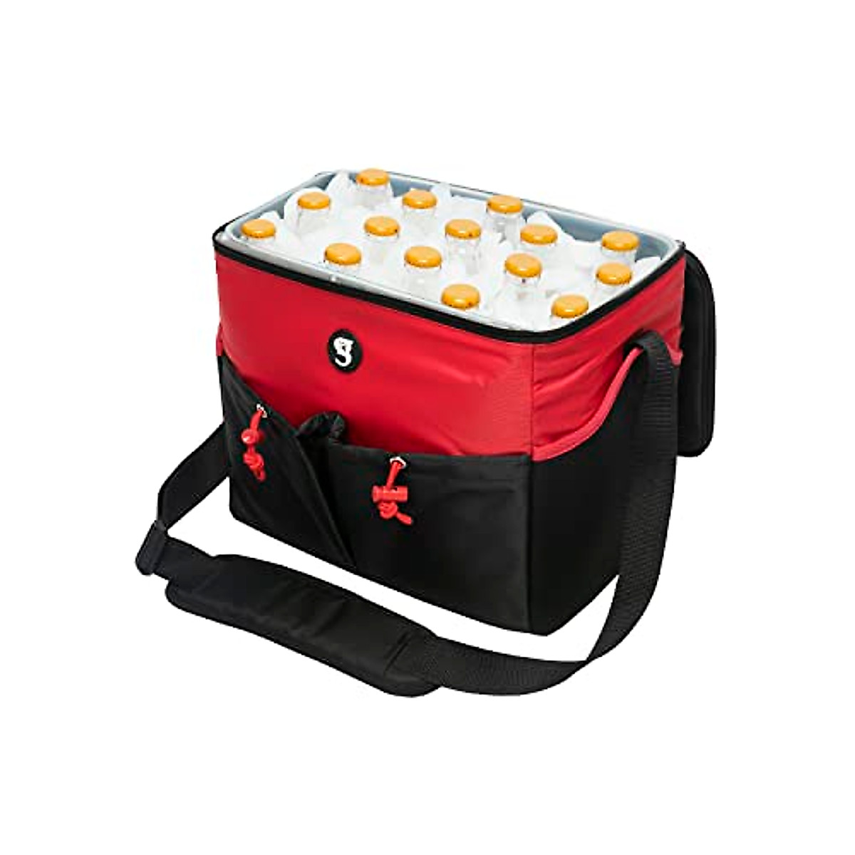 geckobrands Large Removable Hardliner Tote Cooler – Holds Up to 24 Cans or 15 Bottles, 5 Pockets/2 Neoprene, Easy Access Lid