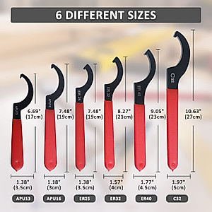 LynTorin 6pcs Coilover Adjustable Steel Spanners Wrench Hook Tool For Suspension System and Shock Adjustments