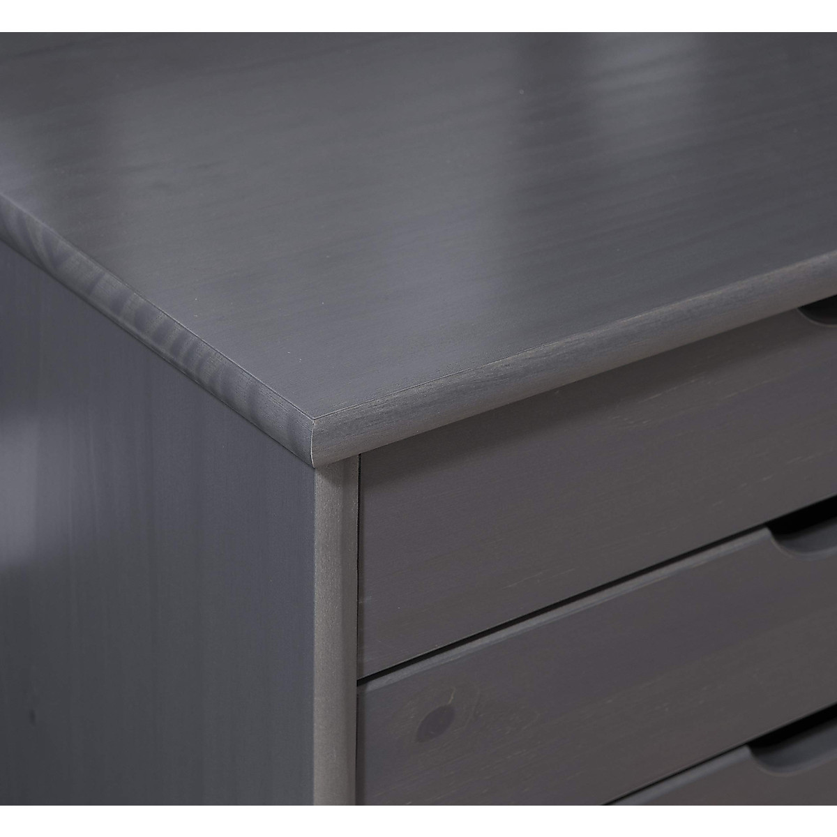 Linon Home Decor Products Corinne Six Drawer Wide, Grey Rolling Cart