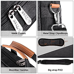 E-Tree Laptop Bag, 13.3 inch Shockproof Padded Laptop Case Briefcase Computer Bag Messenger Bag Work Bag 13-14 inch for Men Women Black