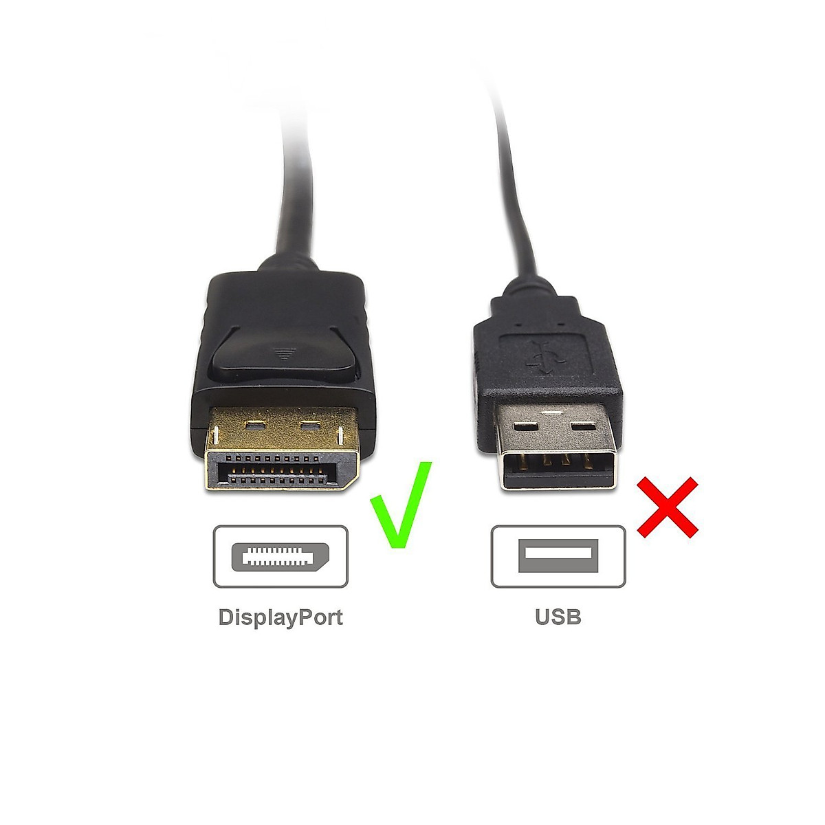 CABLEDECONN Multi-Function Big DisplayPort DP2 to HDMI VGA DVI Cable Converter Adapter