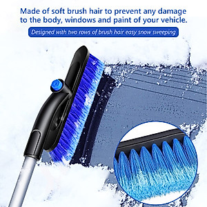 Snow Brush for Car, HOLDPEAK 31.5“ Extendable Snow Brush and Snow Car Scraper, Car Snow Removal Shovel Retractable with Foam Handle Design for Vehicles, Snow Mover for Car Windshield