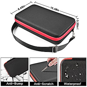 Extra Large Battery Holder Storage Case for Milwaukee M18/ M12 Lithium-Ion, Batteries Charger Organizer Carrying Box Holds 18V 12V 2.0/3.0/4.0/6.5/5.0/8.0/6.0/9.0/12.0-Ah Batteries, Adapter (Bag Only)