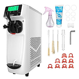 GSEICE Commercial Ice Cream Maker Machine for Home, 3.2 to 4.2 Gal/H Soft Serve Ice Cream Machine with Pre-cooling, 1050W Single Flavor Ice Cream Maker machine With 1.6 Gal Tank