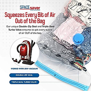 Spacesaver Vacuum Storage Bags (Variety 20 Pack) Save 80% on Clothes Storage Space - Vacuum Sealer Bags for Comforters, Blankets, Bedding, Clothing - Compression Seal for Closet Storage. Pump for Travel.