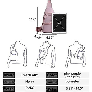 EVANCARY Small Sling Backpack/Bag for Women, Chest Bag Daypack Crossbody Backpack for Travel Sports Running Hiking