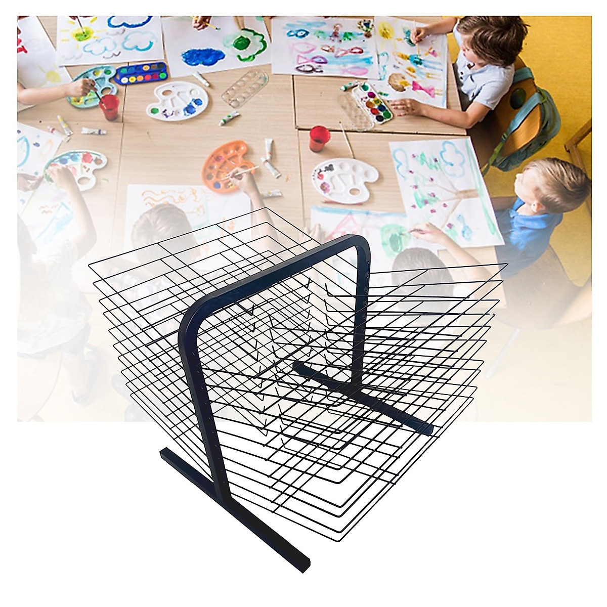 Art Drying Rack, Drawing Art Storage Rack All-Steel Double-Sided Wire Drying Rack,Suitable for Schools and Homes