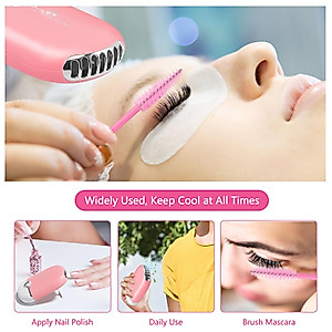 Buqikma Lash Shampoo for Lash Extensions,2.11Floz Eyelid Cleansing Foams,USB Mini Lash Fan,Bottle Mascara Brush Cleaning Brush Lash Cleaning Kit for Professional & Home Use(Pink)