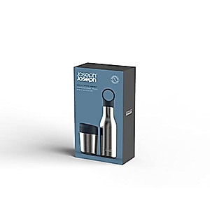 Joseph Joseph Refill Reuse Repeat 2-piece Travel Mug & Bottle Set, Stainless Steel, reusable coffee cup and insulated thermal bottle