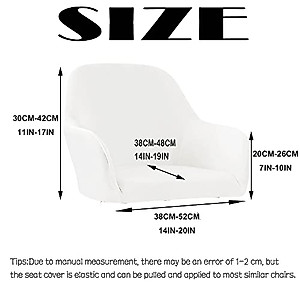 QINU KEONU Only 1 White Velvet Swivel Armrest Curved Back Home Office Desk Chair Covers Stretch Wingback Dining Chair Cover Protector for Vanity Living Room (White, 1)