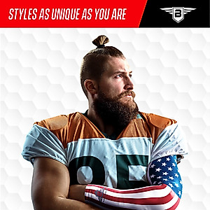 Bucwild Sports Compression Arm Sleeves 1 Pair - 2 Sleeves Youth & Adult Sizes Football Baseball Basketball Cycling Tennis