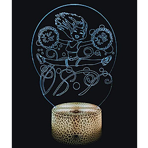 YTDZLTD Optical Illusion 3D Cheerleader Night Light 16 Colors Changing USB Power Remote Control Touch Switch Decor Lamp LED Table Desk Lamp
