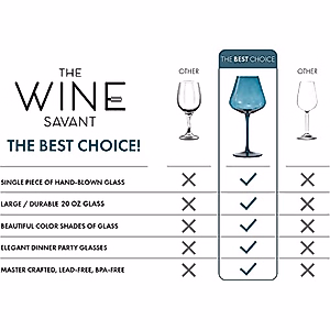 Terracotta Mars Collection Colored Crystal Wine Glass Set of 5, Gift For Him, Her, Wife, Mom Dad Friend - 20 oz Glasses, Unique Italian Style Tall Drinkware - Red & White, Dinner, Beautiful Glassware