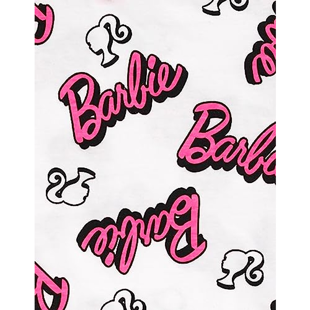 Barbie Little Girls T-Shirt and Dolphin Active Shorts Outfit Set Pink/Black 7-8