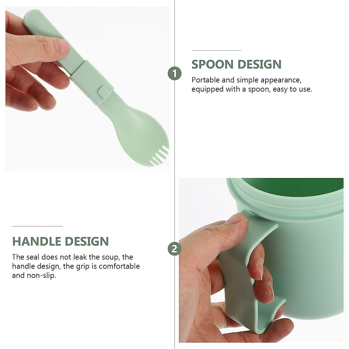 DOITOOL Microwave Soup Bowl with Lid - 34oz Soup Mug Soup Containers with Spoon - Reusable To Go Containers Soup Bowls with Handles for Crunch, Soups, Noodles, Hot Cereal, Hot Coffe and More