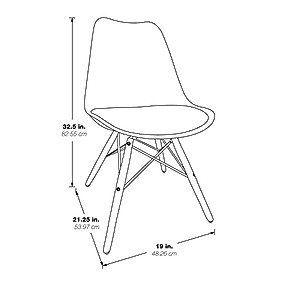 OSP Home Furnishings Allen Dining Chair with Natural Wood Legs, Grey