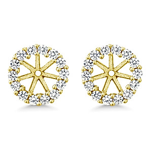 Gem Stone King 18K Yellow Gold Plated Silver Earring Jackets Fits 5MM Round Studs