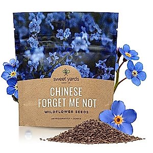 Chinese Forget Me Not Wildflower Seeds - Bulk 1 Ounce Packet - Over 5,500 Open Pollinated Seeds - Blue Cynoglossum amabile
