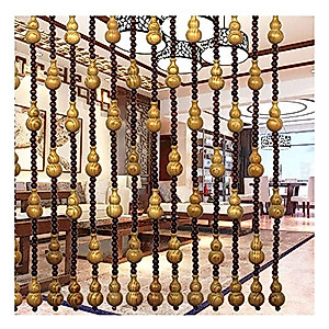 HAPPLiGNLY 35 Strands Beaded Door Curtains for Doorways Wood Bead String Curtain for Room Dividers Gourd Hanging Ornament Home Entrance Décor - Customizable (Size : 1.1x1.76m)