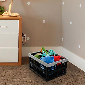 Jekiyo 16-Liter Folding Crates Storage, Collapsible Container Plastic, Set of 3