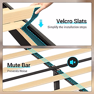 DICTAC Floating King Bed Frame with LED Lights and USB Ports Modern Upholstered Platform LED Bed Frame King Size with Headboard Faux Leather Low Profile Floating Bed Frame, No Box Spring Needed,White