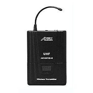 Audio 2000S S6073M UHF Wireless Lavalier Microphone System with Balanced XLR and 1/4-Inch Outputs, Volume Control, and Hard PVC Carrying Case