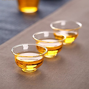 FRCOLOR 5pcs Glass Tea Cups, Kung Fu Tea Cup Set Mini Chinese Tea Cup Clear Tea Cup Set for Tea Shop Home