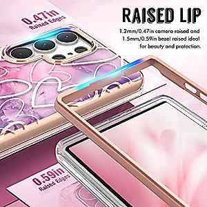 Chvelop Compatible with Samsung Galaxy S23 Ultra 5G Case, Slim Stylish Protective Case, 360 Degree Protection, [No Built-in Screen Protector] [Camera Lens Cover] Dropped 3000 Tests, Heart