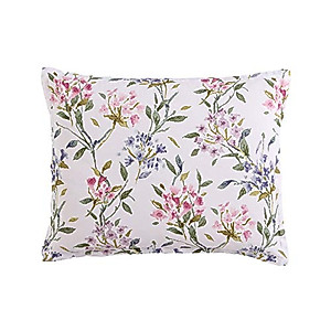 Laura Ashley Home | Meadow Breeze Collection | Comforter Set - 100% Cotton, Reversible Bedding with Matching Shams and Bonus Decorative Pillows, Queen, Purple