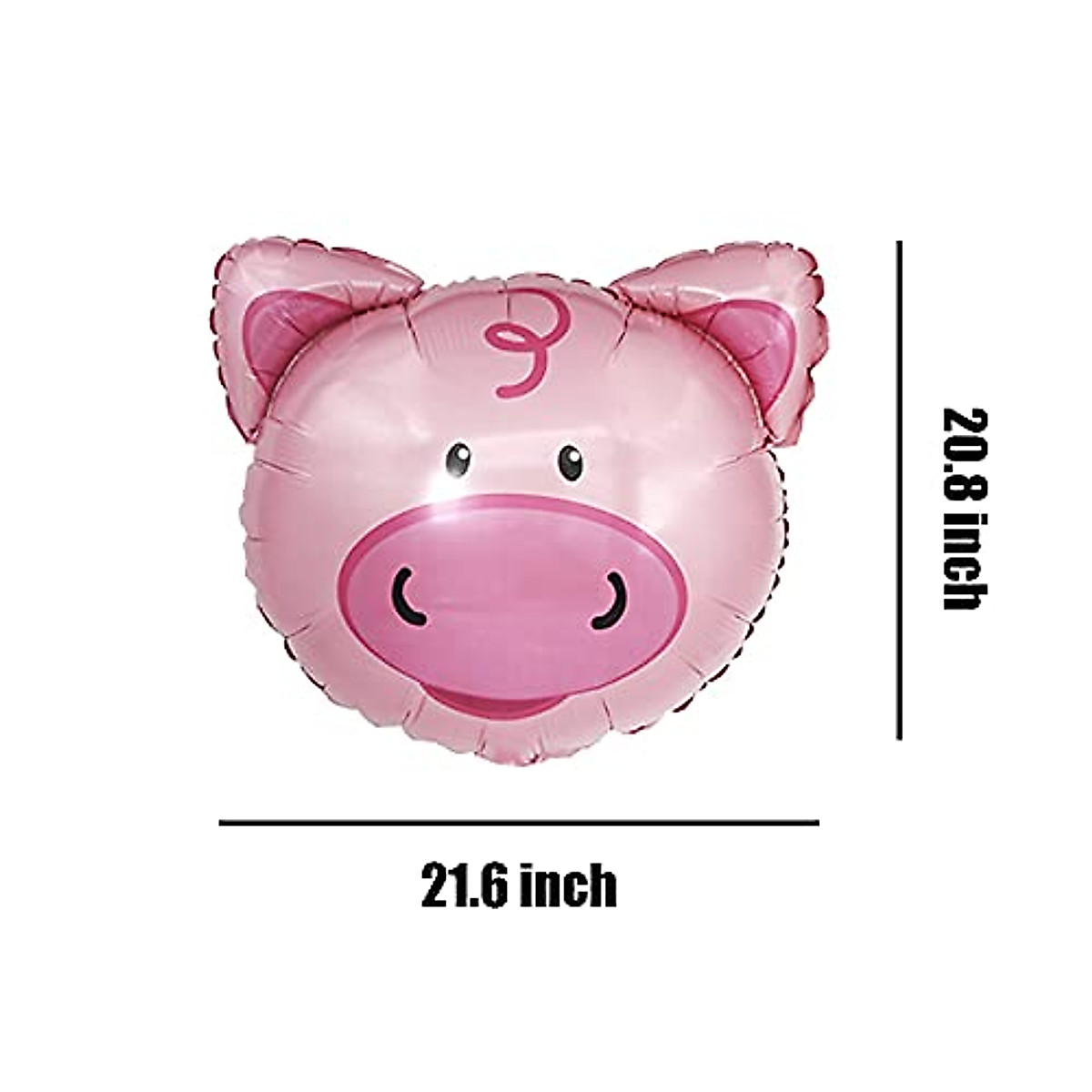 HORUIUS Farm Animal Balloons Pig Cow Horse Donkey Shaped Foil Mylar Balloon for Baby Shower Farm Animals Theme Birthday Party Supplies Decorations 3PCS