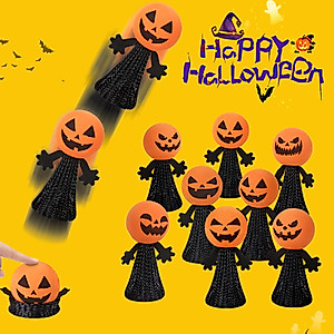 Halloween Party Favors Toys for Kids Girls Boys - 24 Pcs Jumping Popper Spring Launchers Toy, Bouncy Novelty Toy ,Classroom Prizes,Halloween Trick or Treating Goodie,Treat Bags Gifts Fillers Bulk