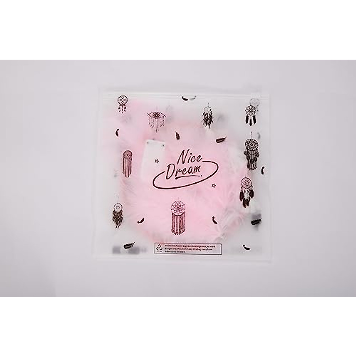 Nice Dream Pink Dream Catchers, Room Nursery Decor for Girls Boys, Handmade Feather Wall Decor with Lights, Home Ornaments Craft Gift for Bedroom