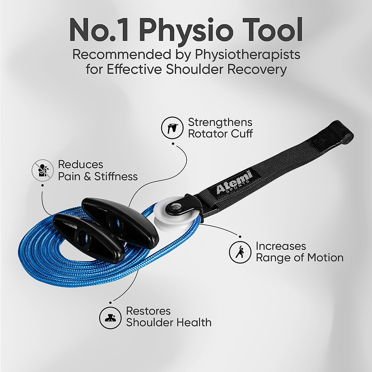 Shoulder Pulley for Physical Therapy, Over Door Pulley for Shoulder Recovery, Exercise Pulley for Shoulder Rehab, Rotator Cuff Exerciser for Frozen Shoulders and Range of Motion