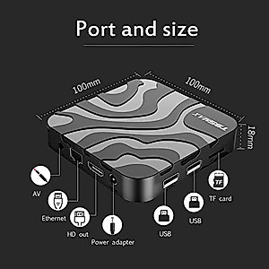 Android TV Box 12.0,Android Box H618 Chipset Quad-core CPU with 1GB RAM+8GB ROM Supports 3D 4K6K H.265 5.0GHz Dual-WiFi Ethernet 100M Bluetooth4.0 USB2.0 Mini TV Box Smart Android TV Box